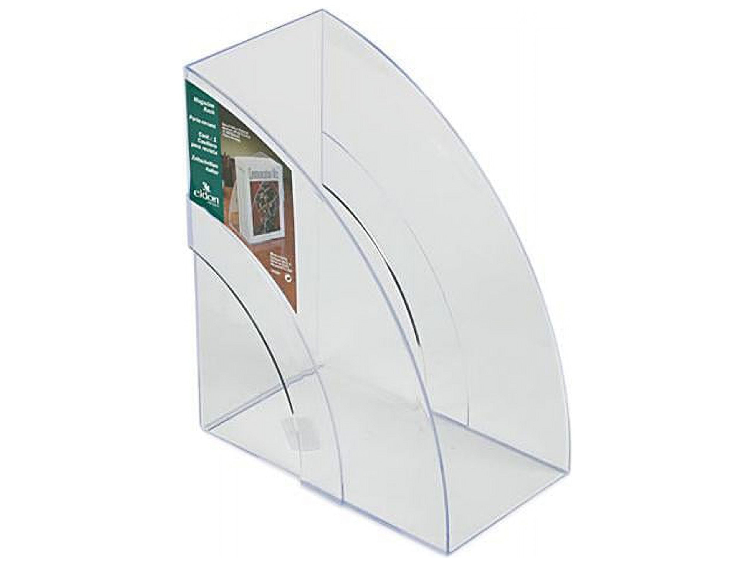 Rubbermaid Deluxe Plastic Magazine Organizer, Clear, Extra Wide, 5 1/4 ...