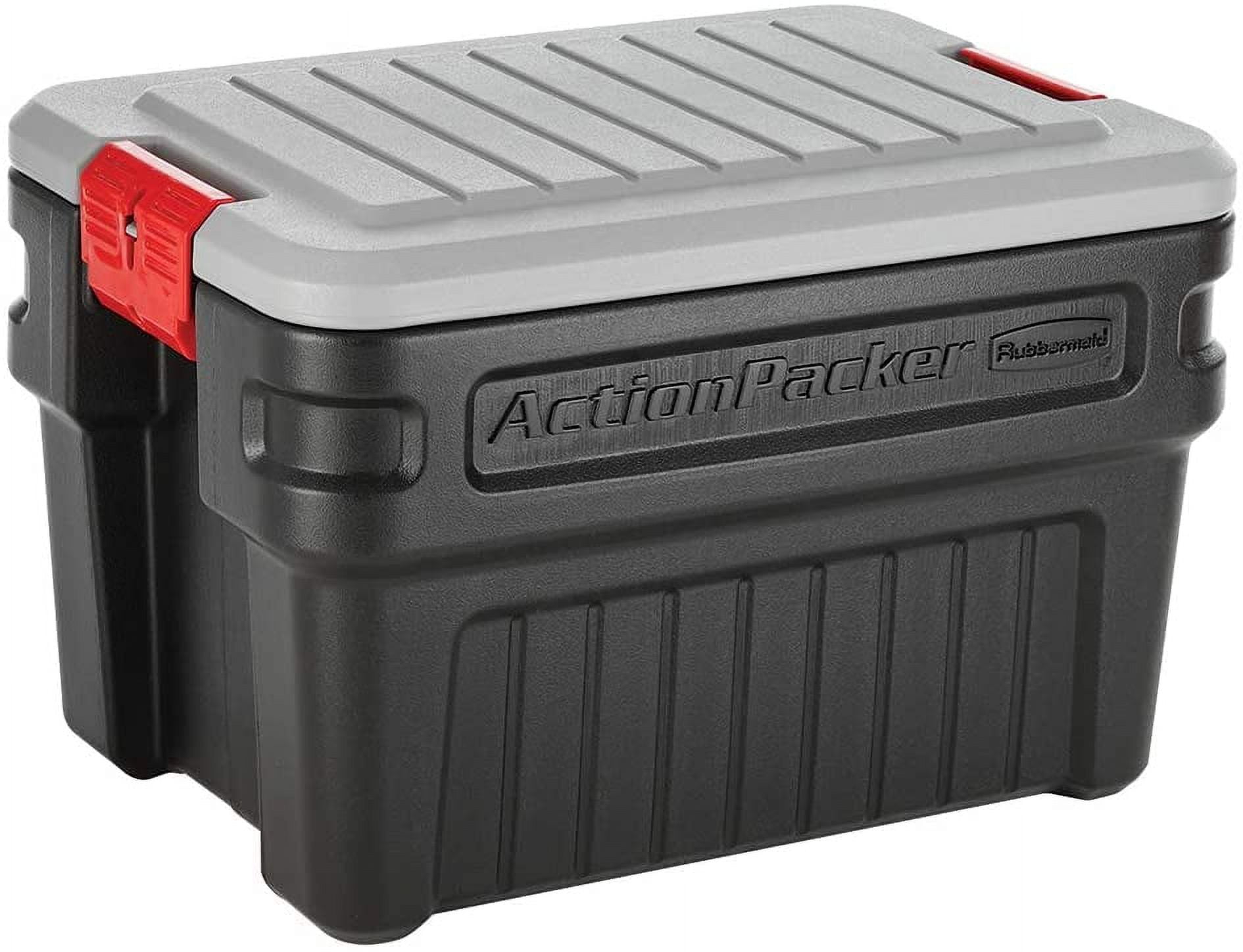 Rubbermaid ActionPacker Heavy-Duty Large Tote Bins, 24 Gal with ...
