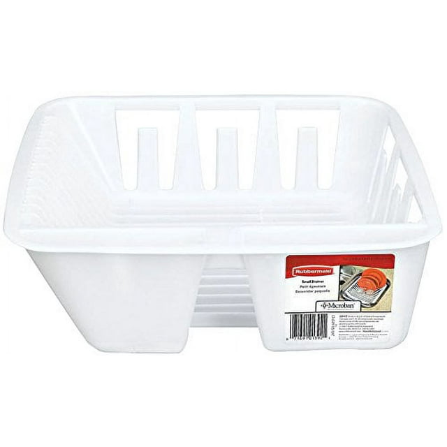 Rubbermaid Antimicrobial in-Sink Dish Drainer, White, Small ...