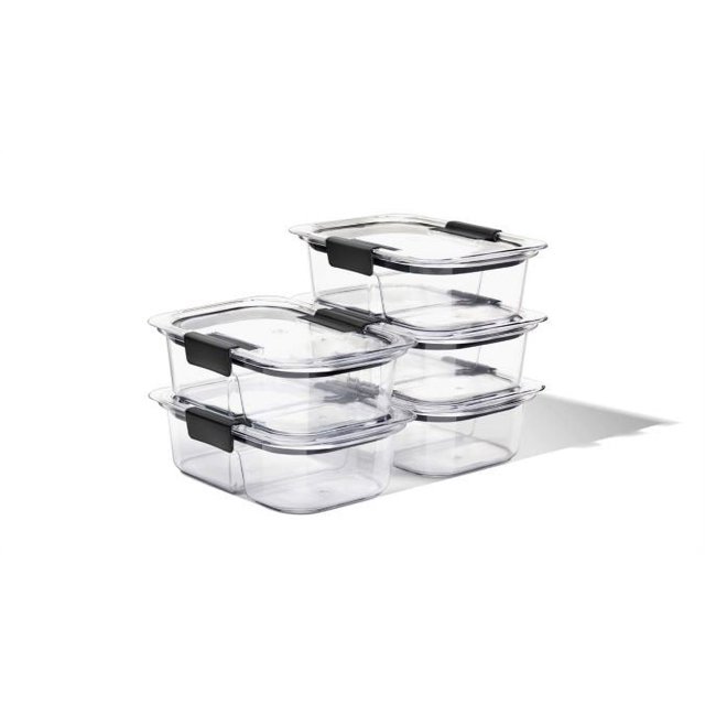 Rubbermaid Brilliance 10 Piece 2 Compartment Meal Prep Food Storage ...