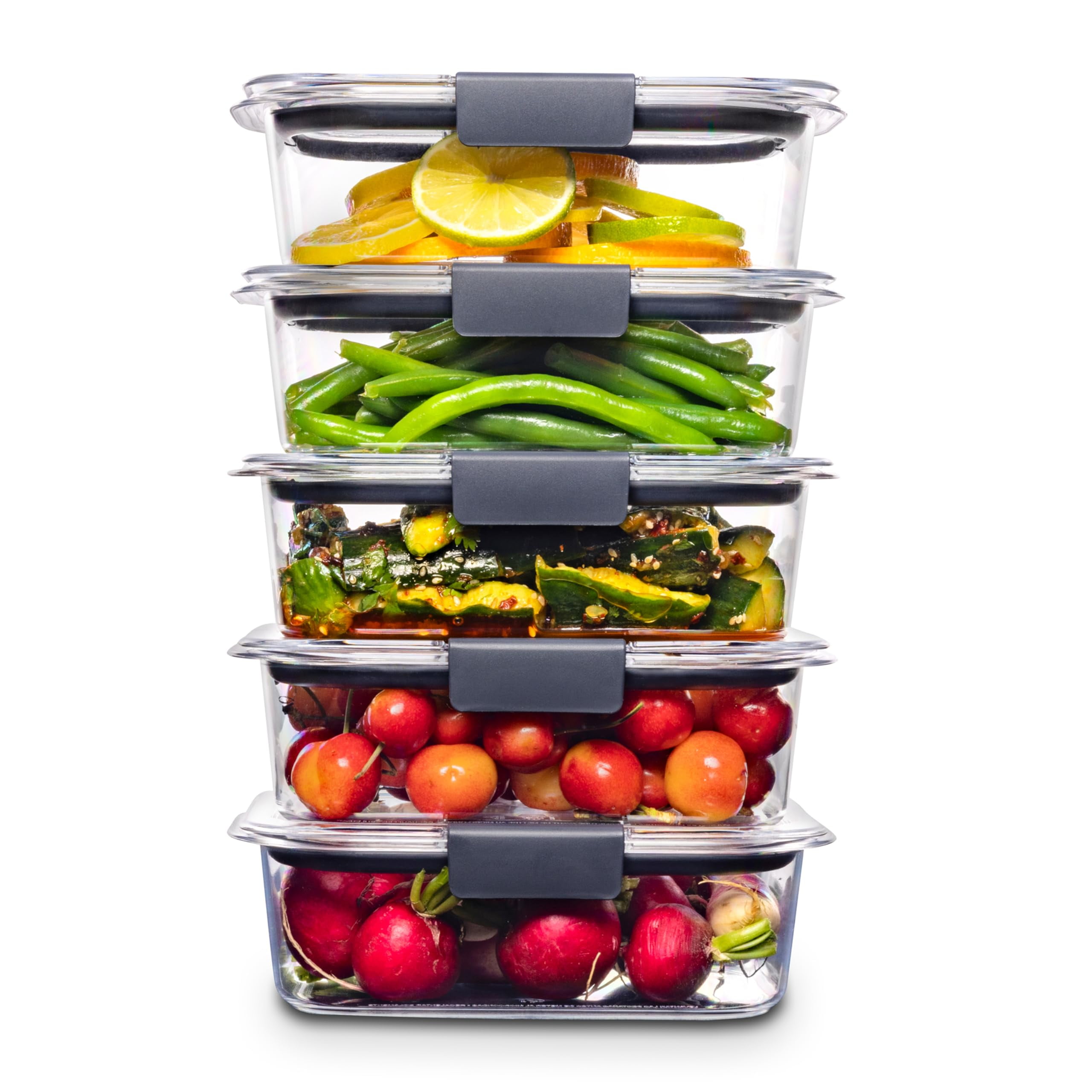 Rubbermaid Brilliance Food Storage Containers, BPA Free, Airtight Lids ...