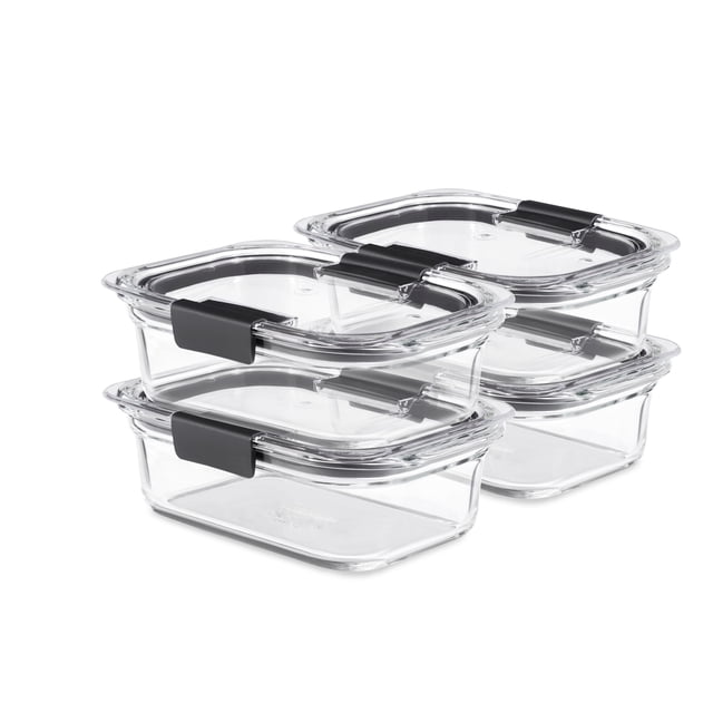 Rubbermaid Brilliance Glass Set of 4 Food Storage Containers with ...