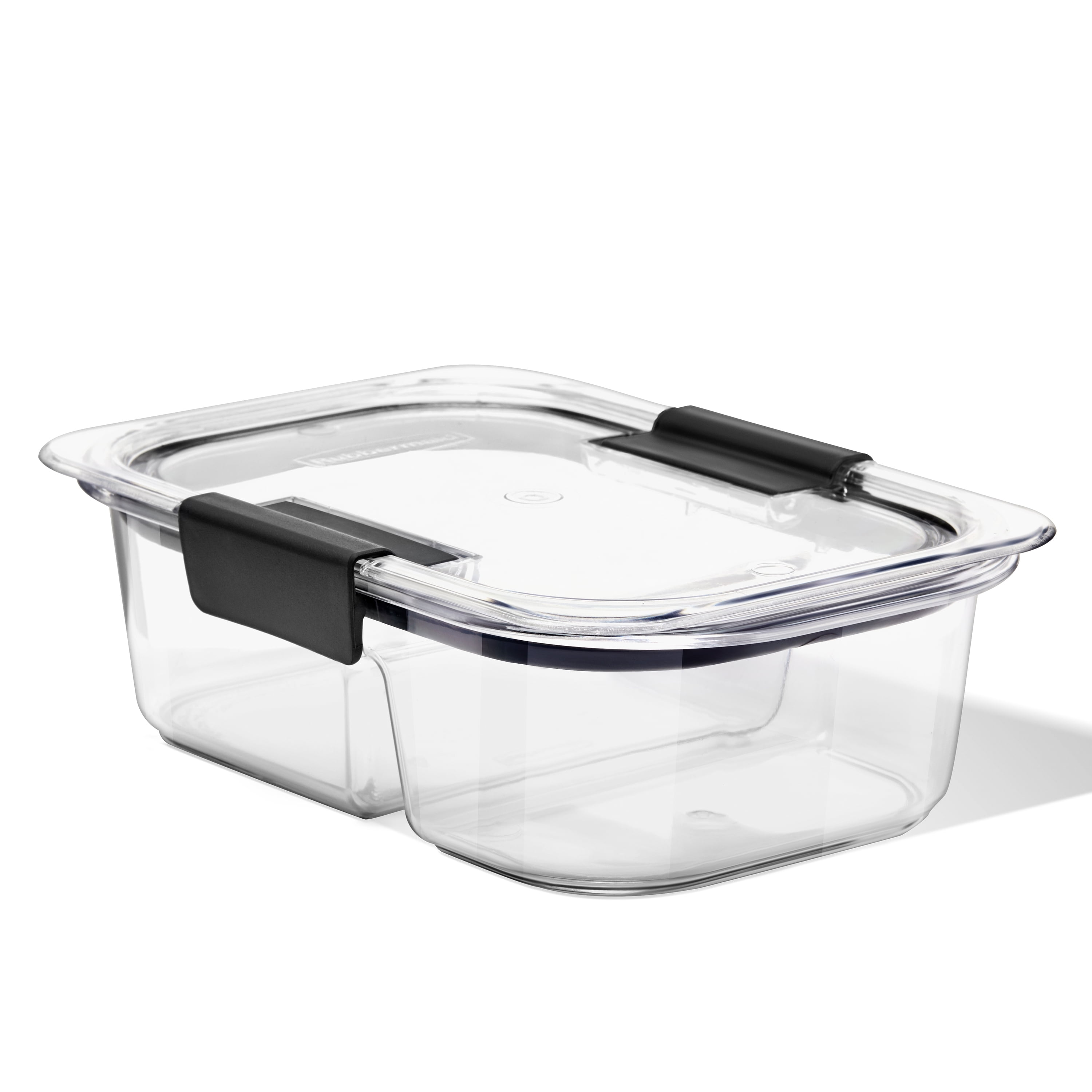 Rubbermaid Brilliance Rectangle Tritan 2.85 Cup Divided Meal Prep Open ...