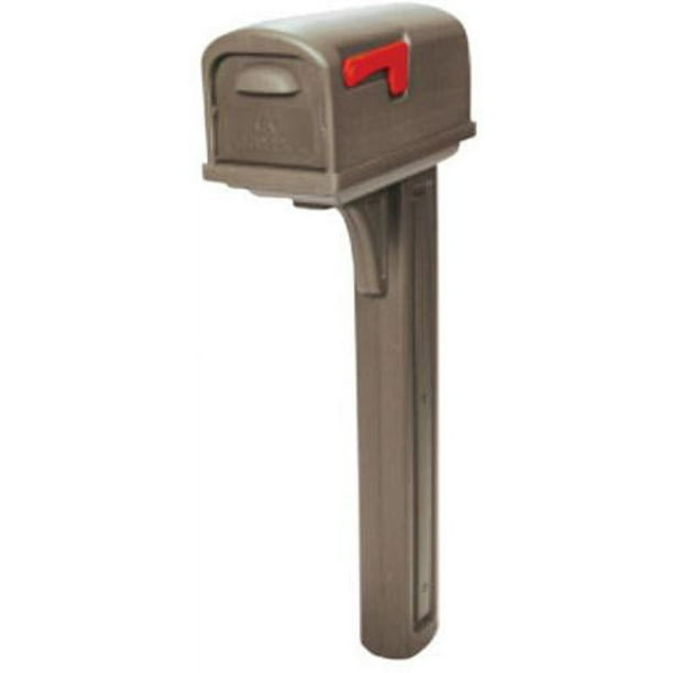 Rubbermaid CL1M Classic Mailbox & Post Combo, Mocha - Walmart Business ...