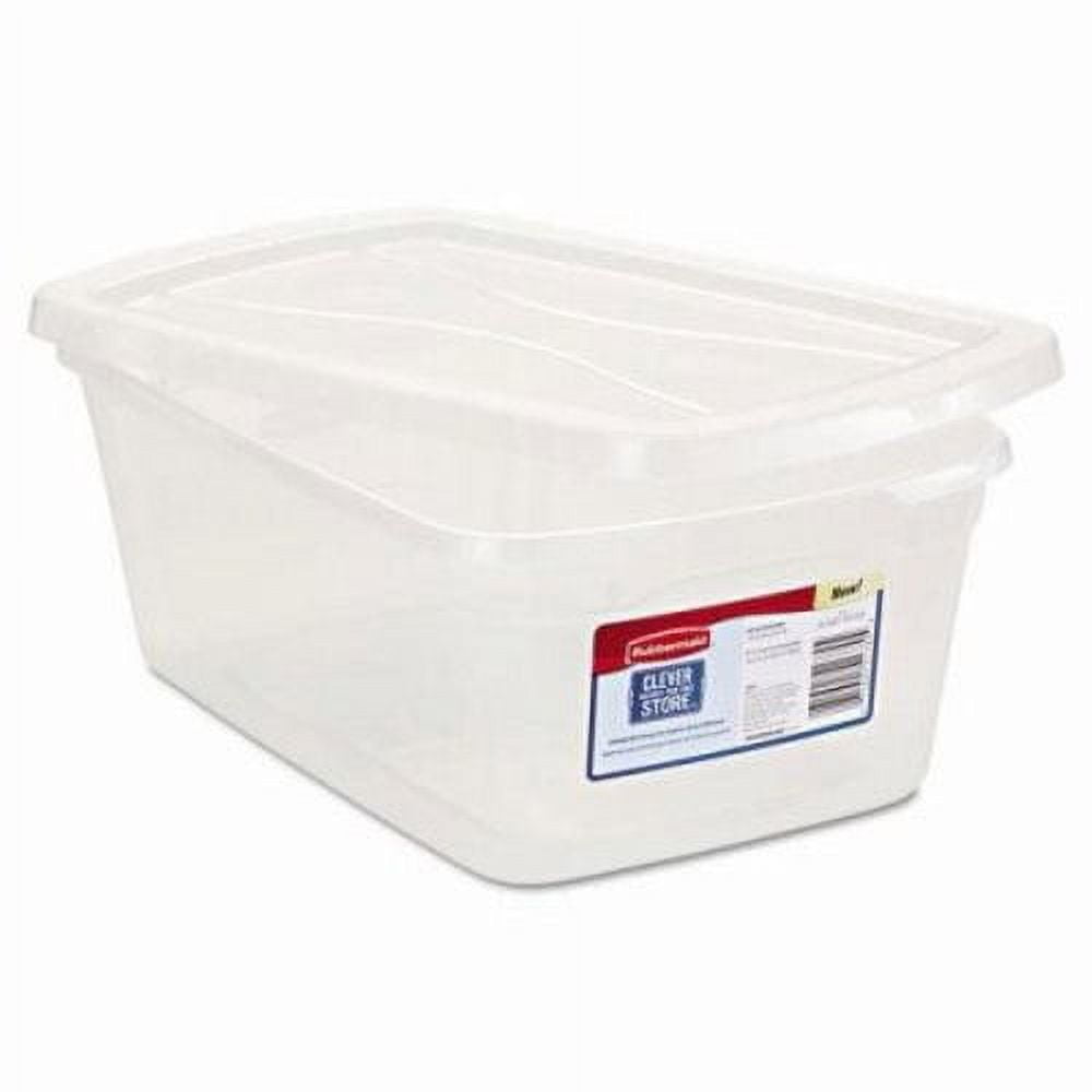 Rubbermaid Clever Store Snap-Lid Container, 1.625gal, Clear, 10/Ctn ...