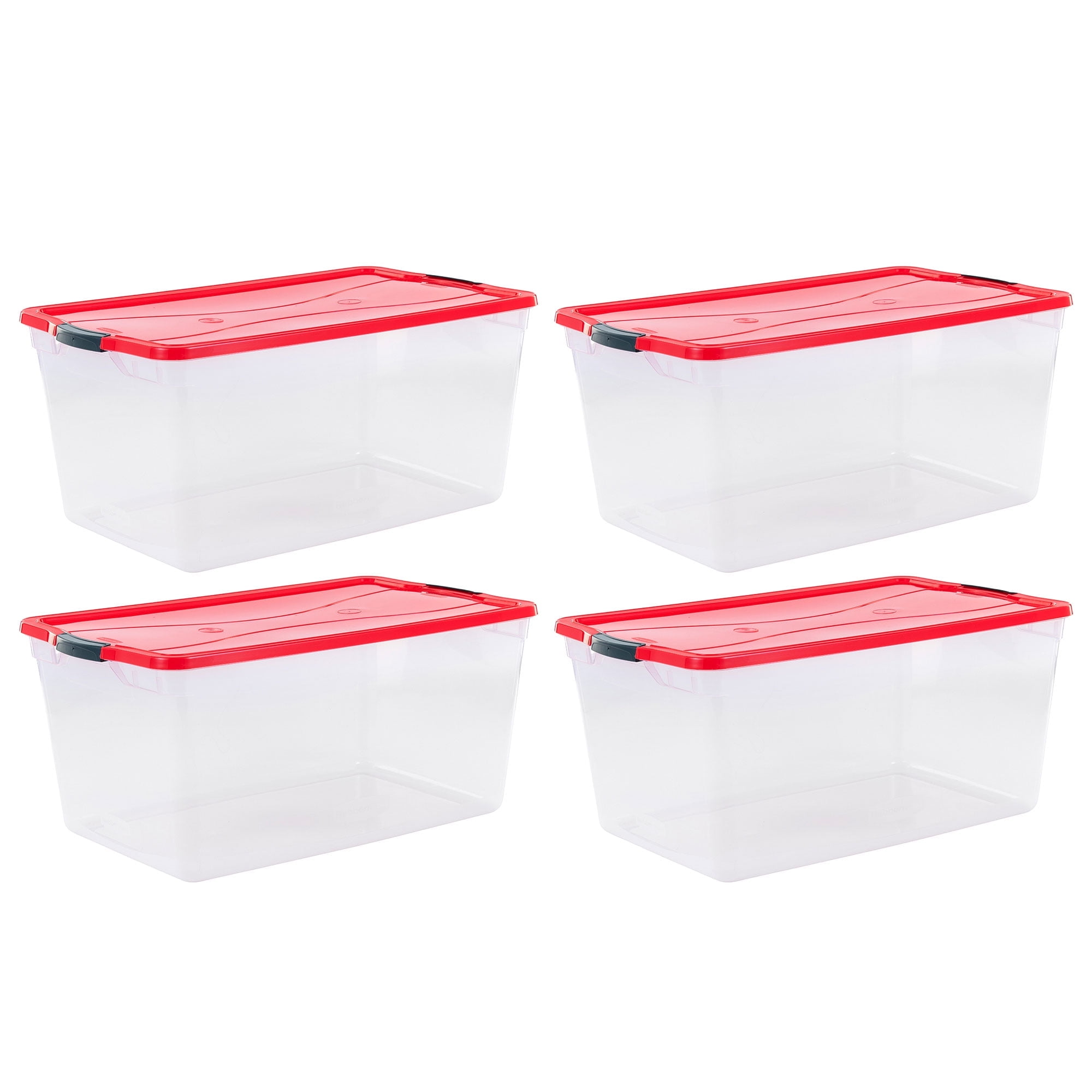 Rubbermaid Cleverstore 18 Gallon Christmas Storage Container with Lids ...