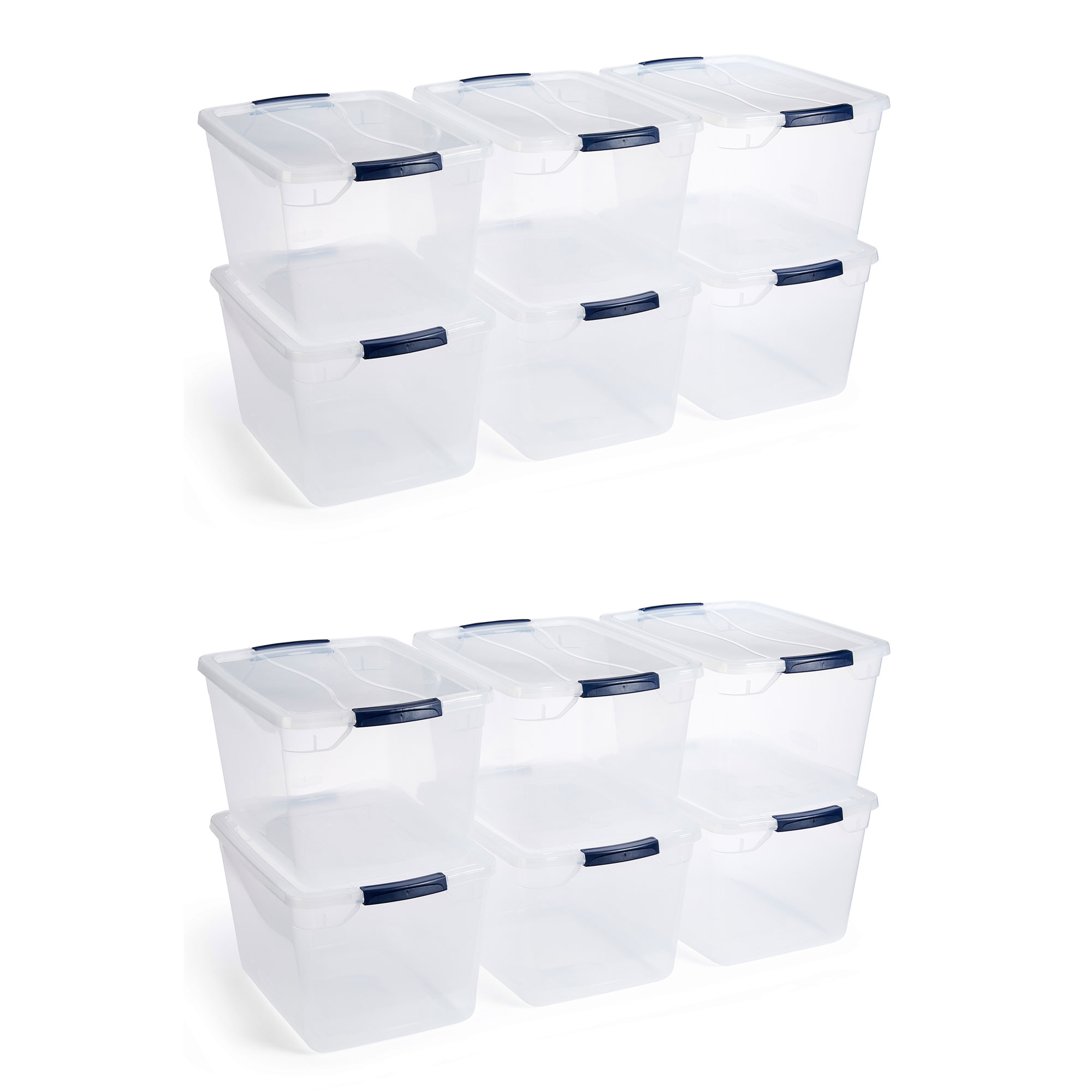 Rubbermaid Cleverstore 16 Quart Plastic Storage Tote Container With Lid