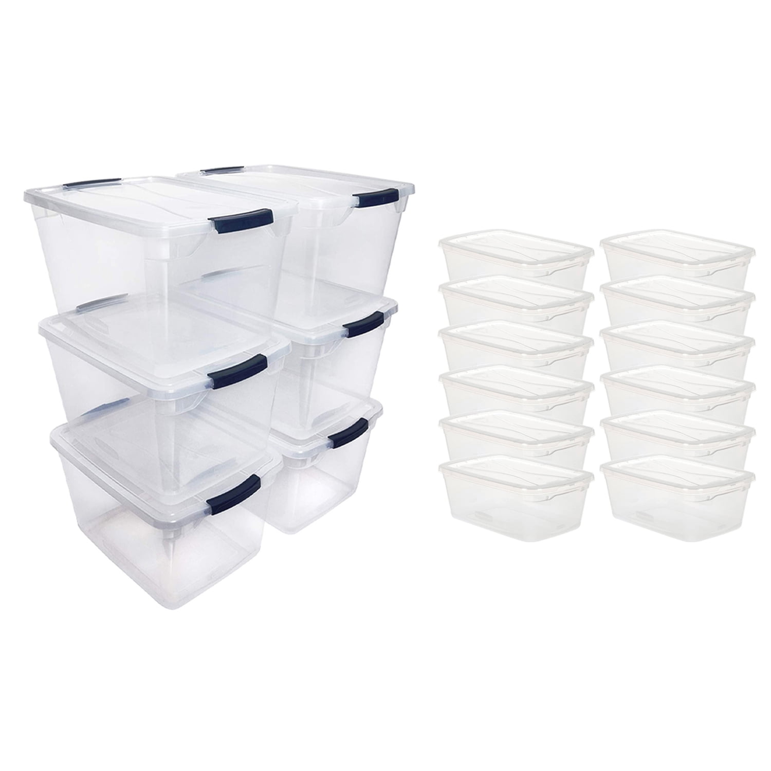 Rubbermaid Cleverstore Plastic Storage Tote Container with Lids, 30 Qt ...