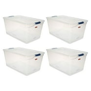 Rubbermaid Tough 48 Gal Heavy Duty Plastic Storage Bins with Large Lid ...