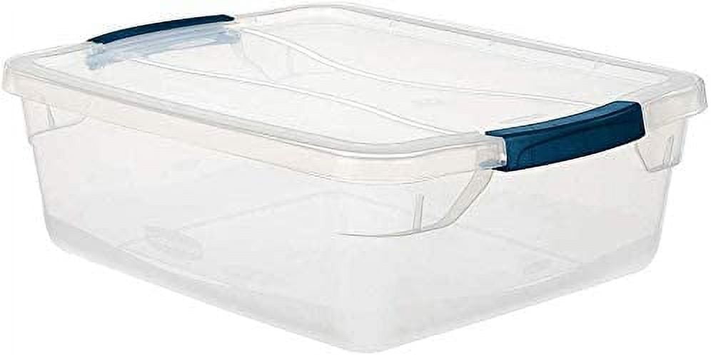 Rubbermaid Cleverstore Clear 16 QT Pack of 6 Stackable Plastic Storage ...