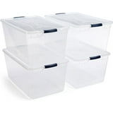 Rubbermaid Cleverstore 95 Qt Clear Storage Tote w/ Secure Lid, 4 Pack ...