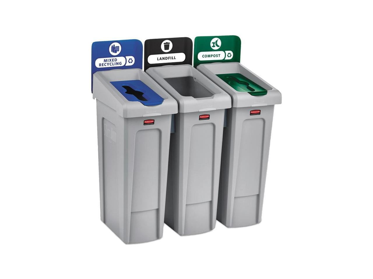 Rubbermaid Commercial 2007918 Slim Jim Recycling Station, Multiple ...