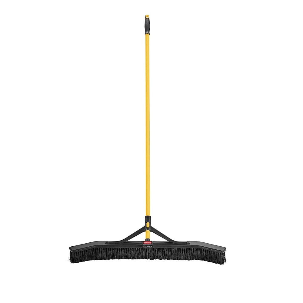 Maximizer Push-to-Center Broom 36", Polypropylene Bristles, Yellow ...