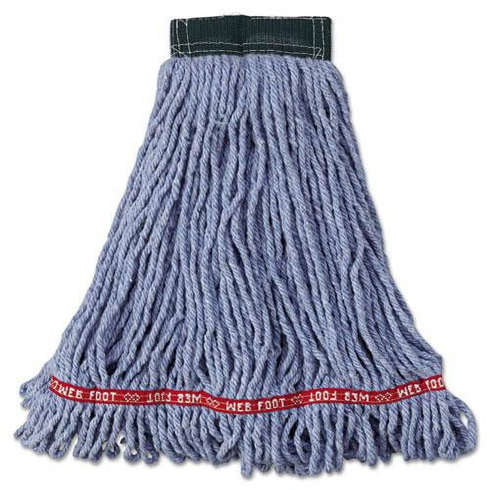 Web Foot Wet Mop Head, Shrinkless, Cotton/synthetic, Blue, Medium, 6 ...