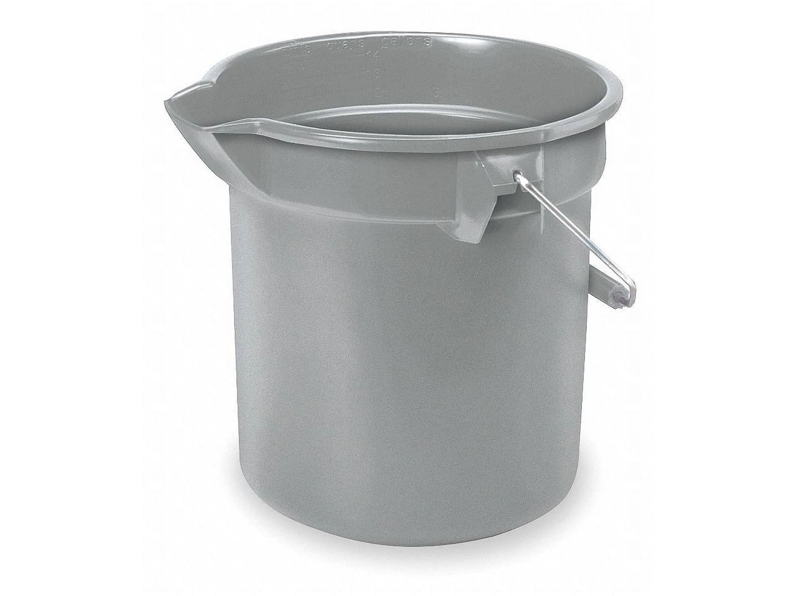 Rubbermaid Commercial 14-Quart Round Utility Bucket, 12" Diameter x 11-1/4"h, Gray Plastic ...