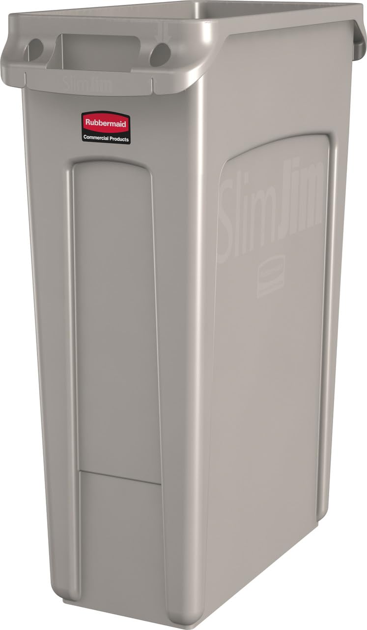 Rubbermaid Commercial Products Slim Jim Plastic Rectangular Trash ...