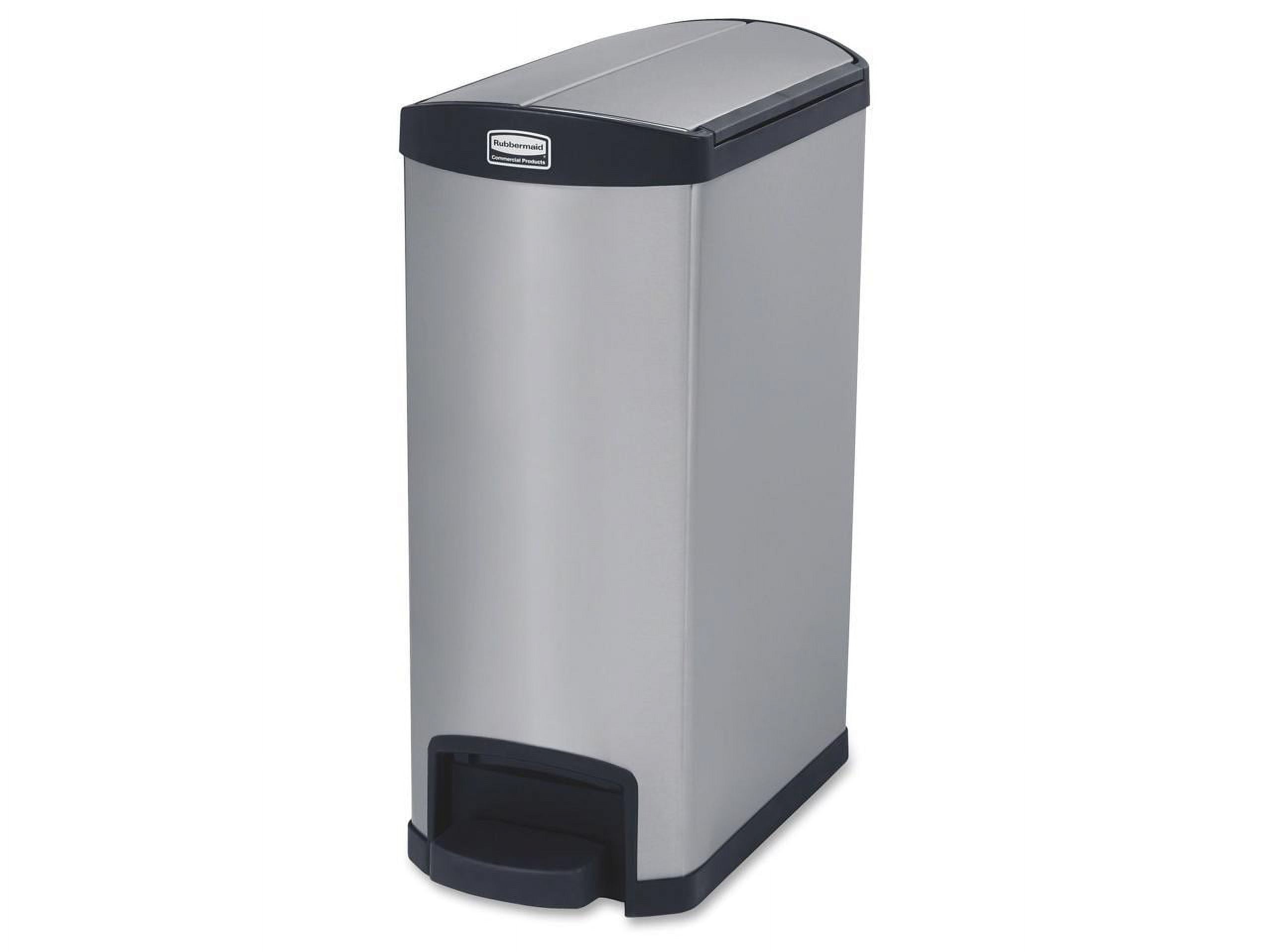Rubbermaid Commercial Slim Jim Stainless Steel Step-On Container End ...