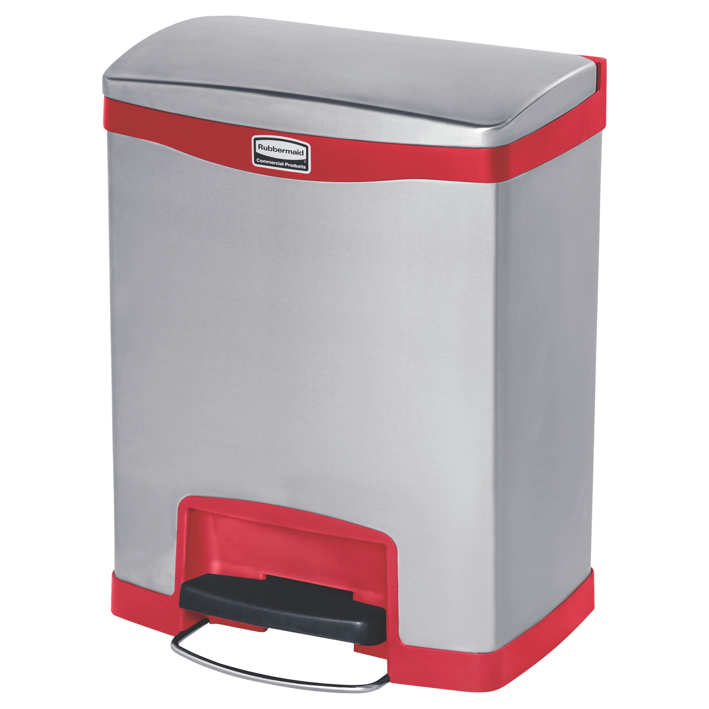 Rubbermaid Commercial Slim Jim Stainless Steel Step-On Container Front ...