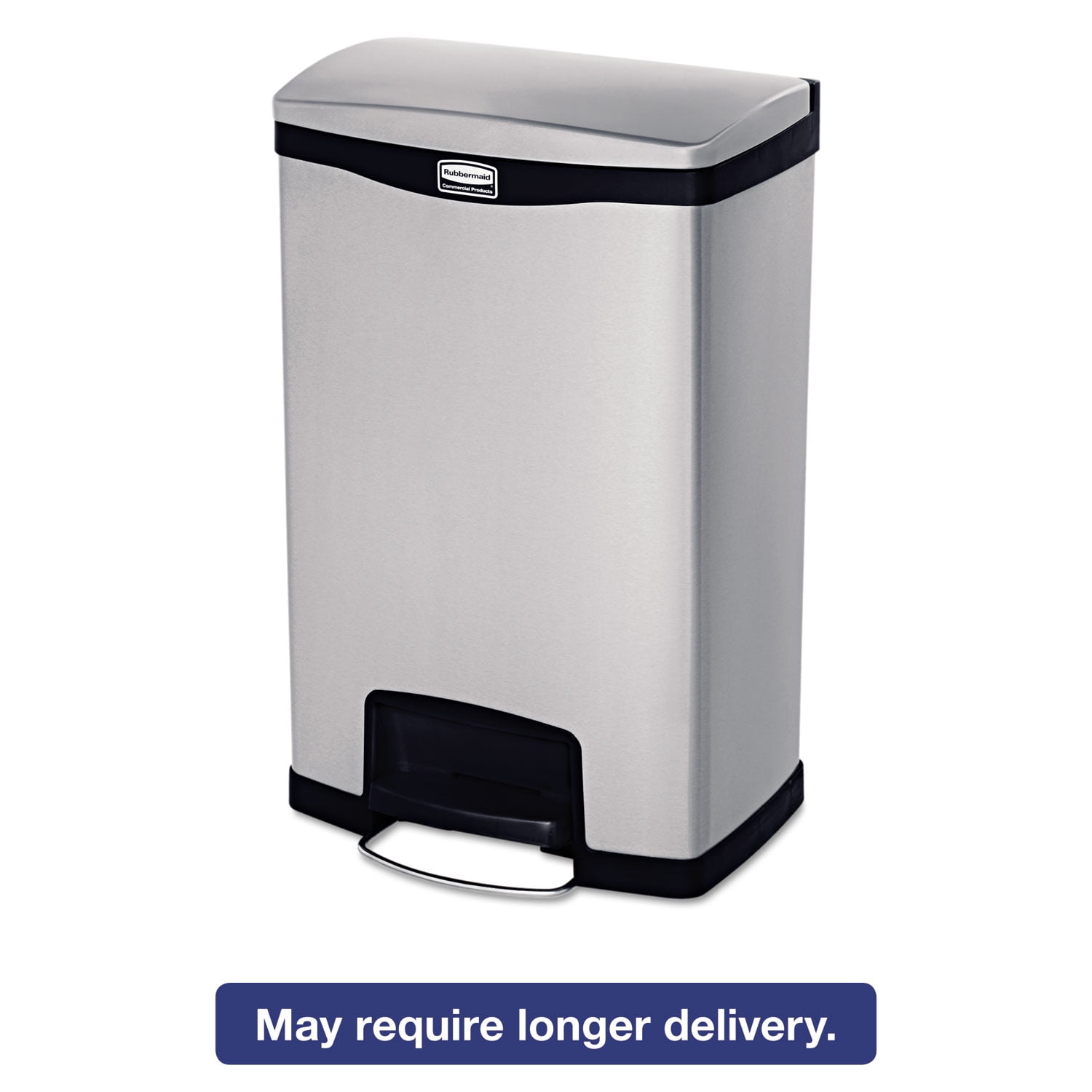 Rubbermaid Commercial Slim Jim Stainless Steel Step-On Container w/Dual ...