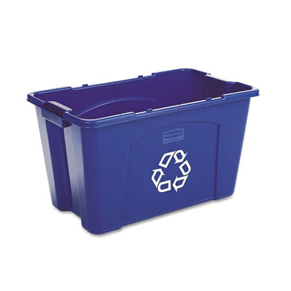 Rubbermaid Commercial Stacking Recycle Bin, 18 gal, Polyethylene, Blue ...