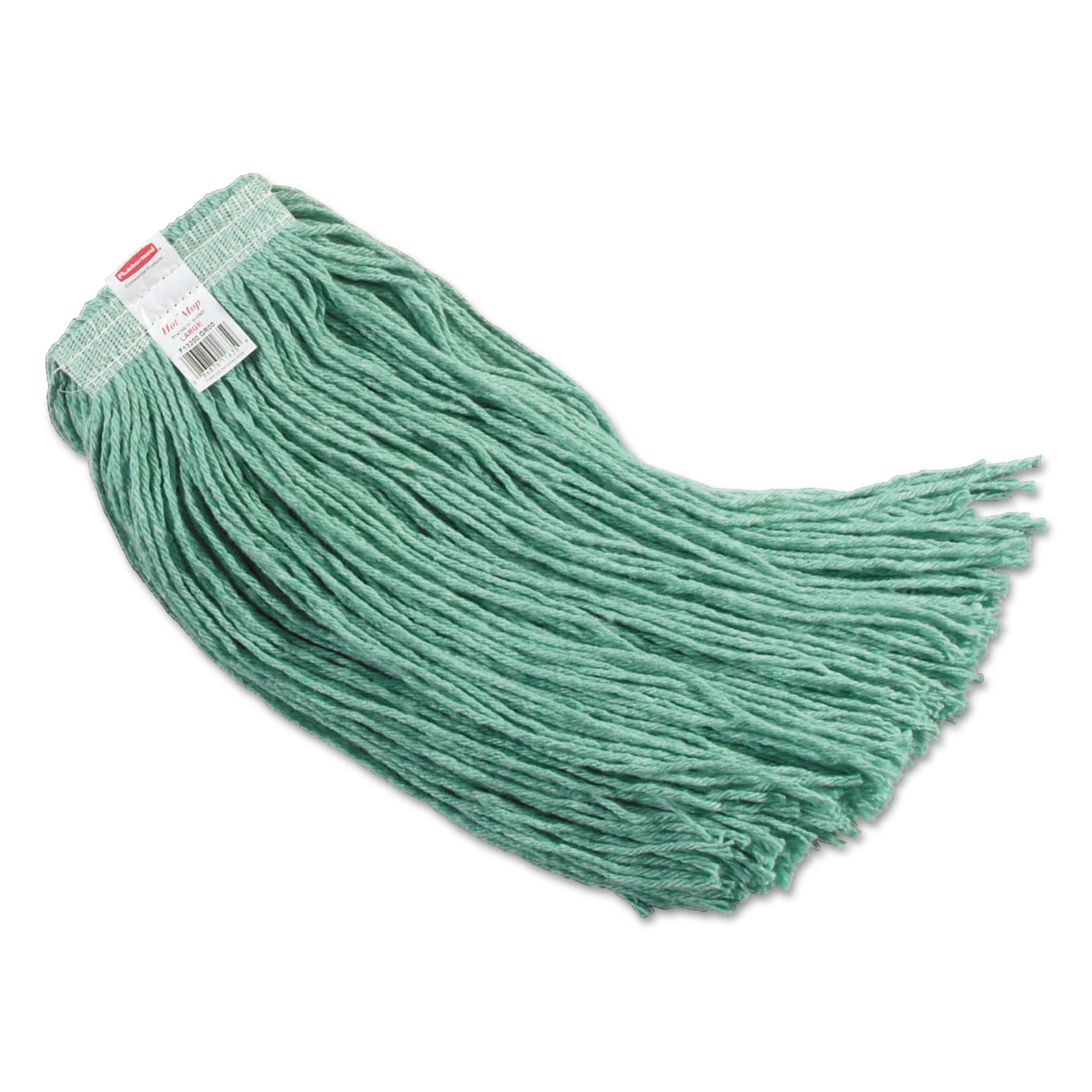 Synthetic Blend Mop Head, 24 oz, 1" Headband, Lime Green, 6/Carton ...