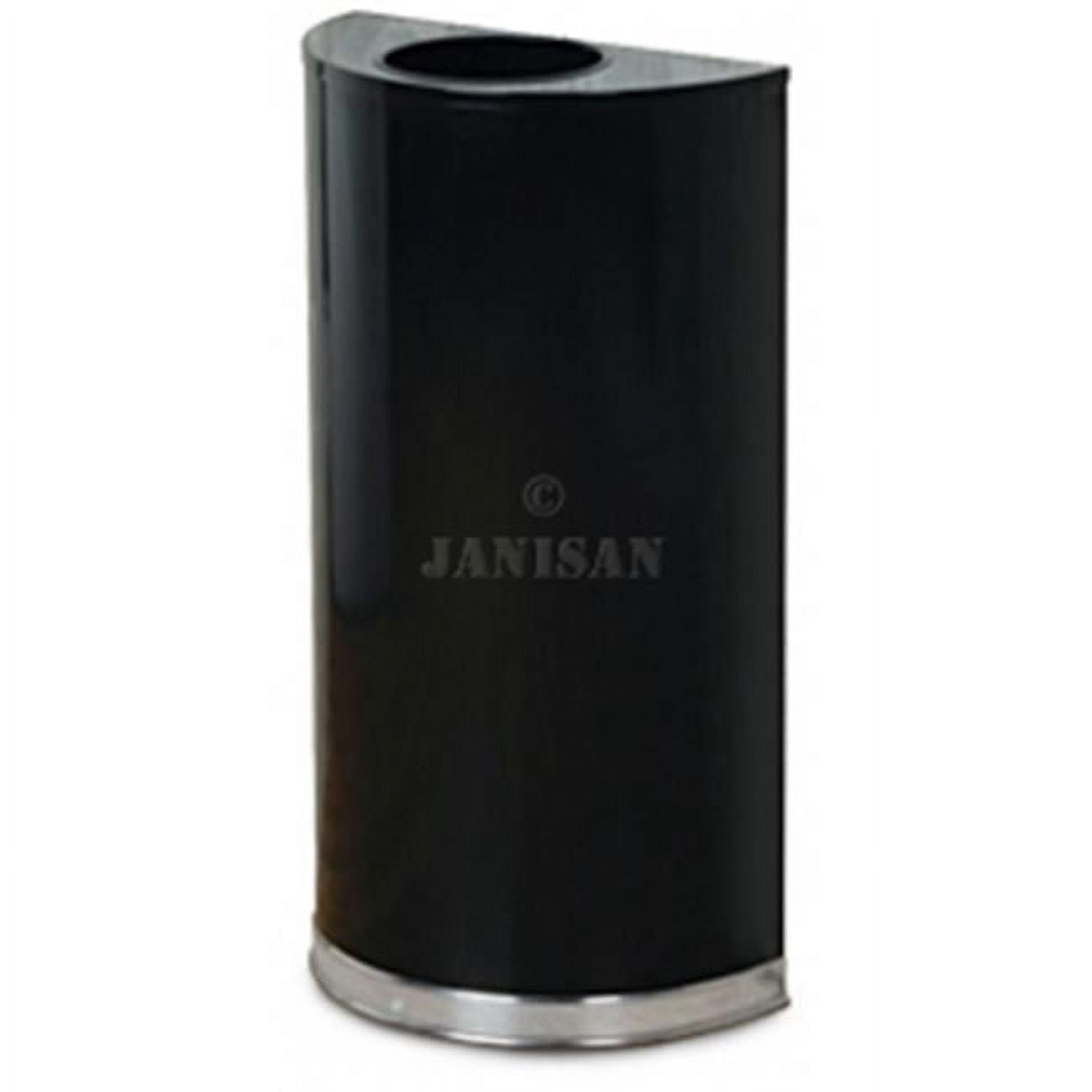 Rubbermaid Designer Line Open Top Half-Round Receptacle Steel 12gal BK ...