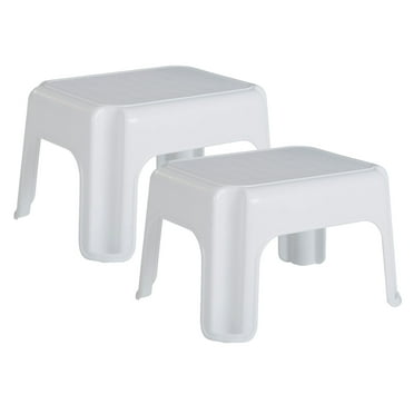 Rubbermaid Durable Plastic Sturdy 1-Step Stool, White - Walmart.com
