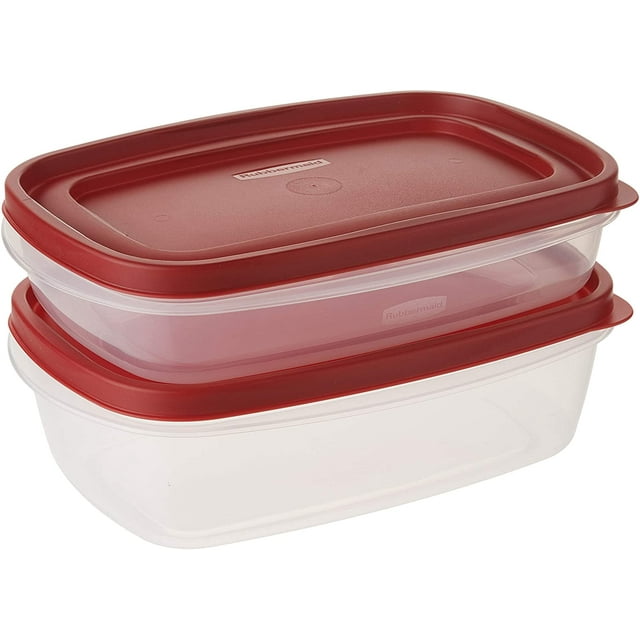 Rubbermaid Easy Find, Large 5.5 & 8.5 Cup Square Plastic Food Storage with Rectangular Lid Set ...