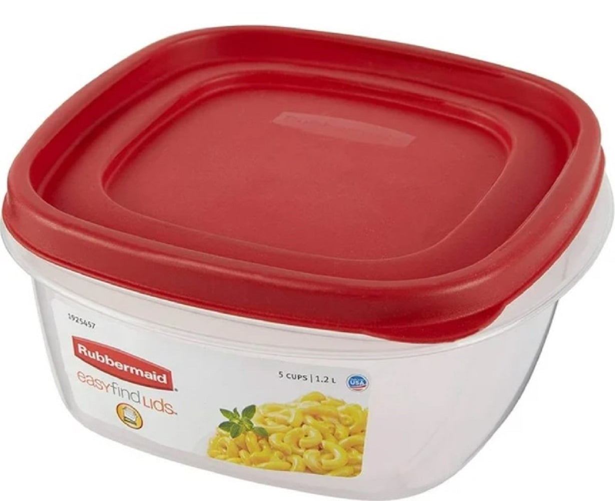 Rubbermaid Easy Find Lids Containers Red 1.2L (Pack of 3) - Walmart.com