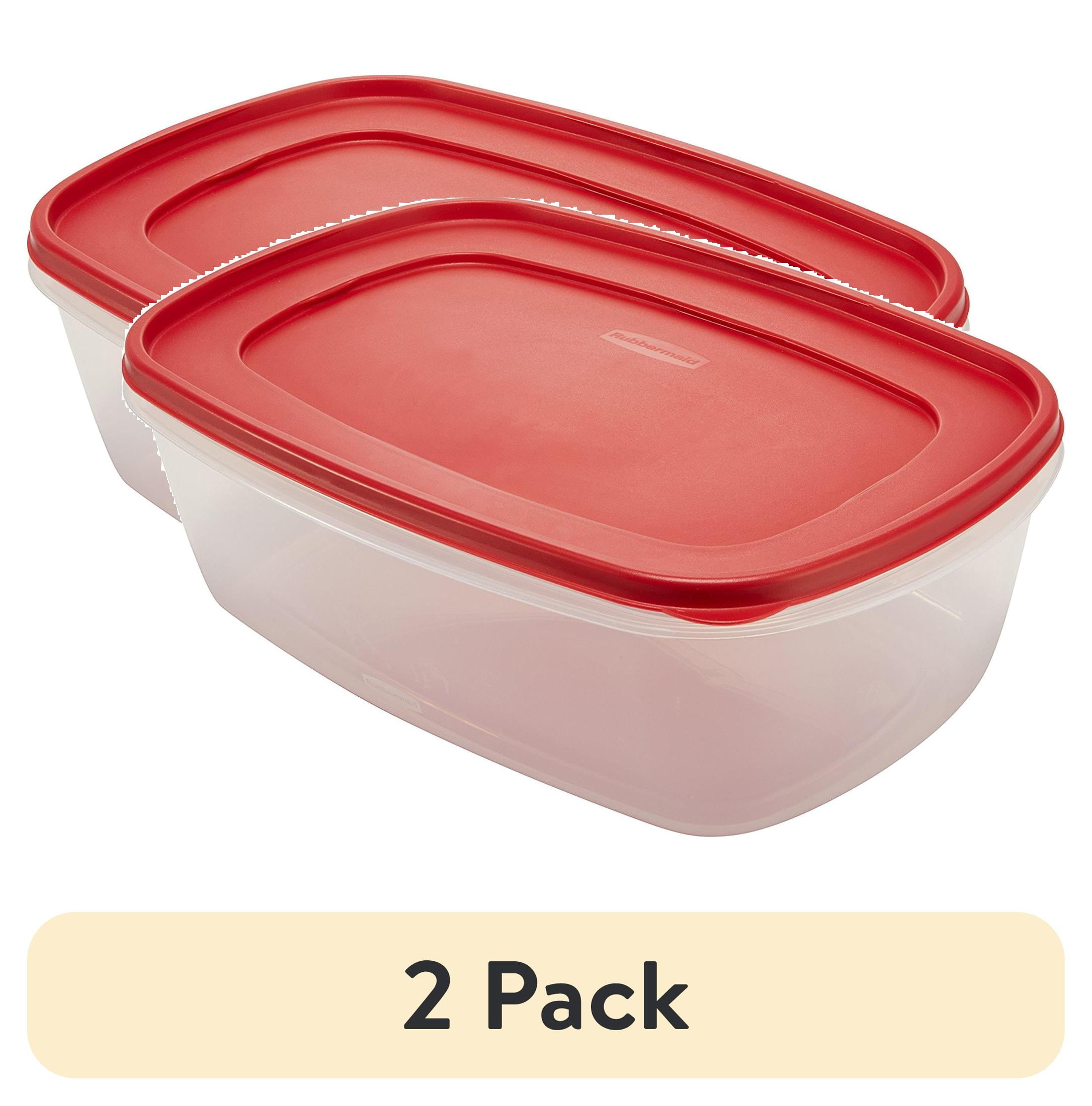 (2 pack) Rubbermaid Easy Find Lids Food Storage Container, Large with ...