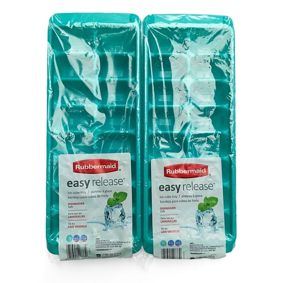 Rubbermaid Easy Release Ice Cube Trays - Set of 2 - (Teal) - Walmart.com