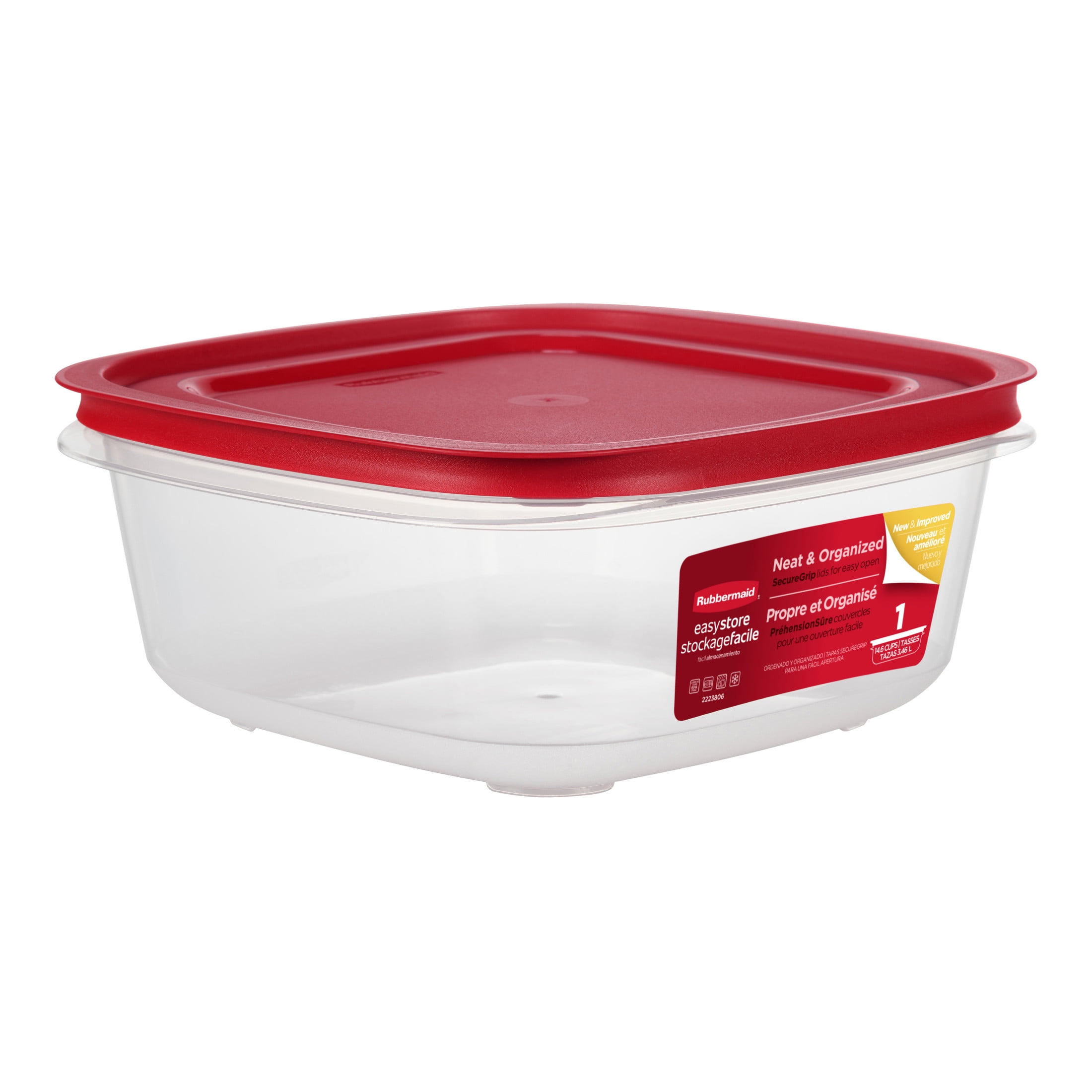 Rubbermaid 14.66-Cup EasyStore Square Container, Food Storage Container ...