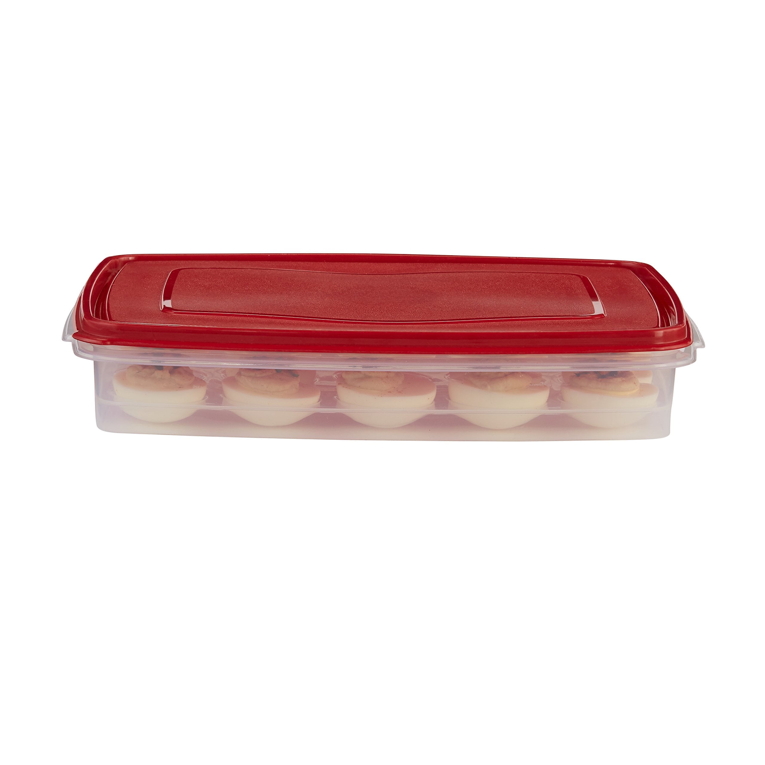 Rubbermaid Deviled Egg Storage Container, Red, Holds 20 Jumbo Eggs ...