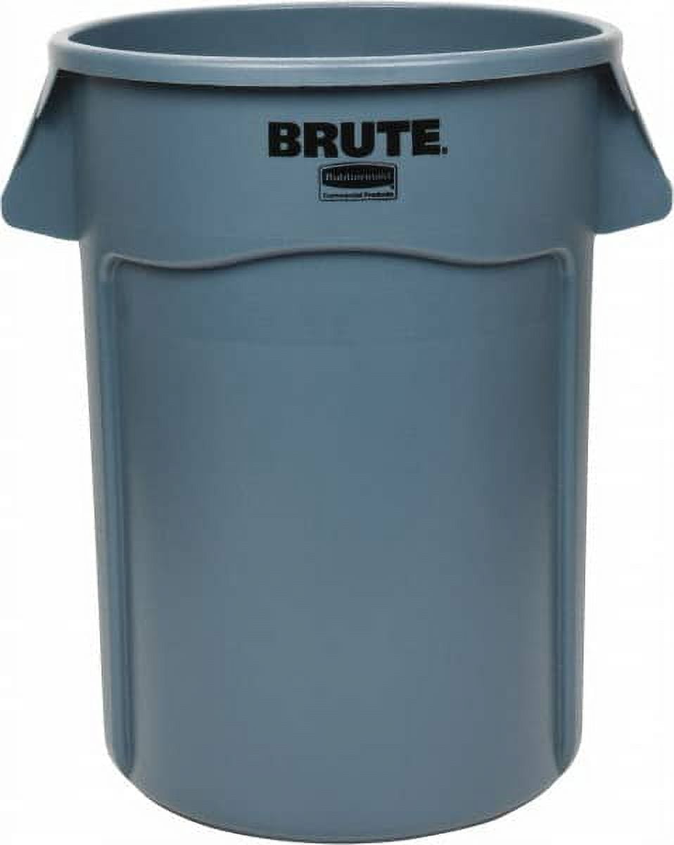 Rubbermaid FG264360GRAY 44 Gal Round Gray Trash Can Polyethylene ...