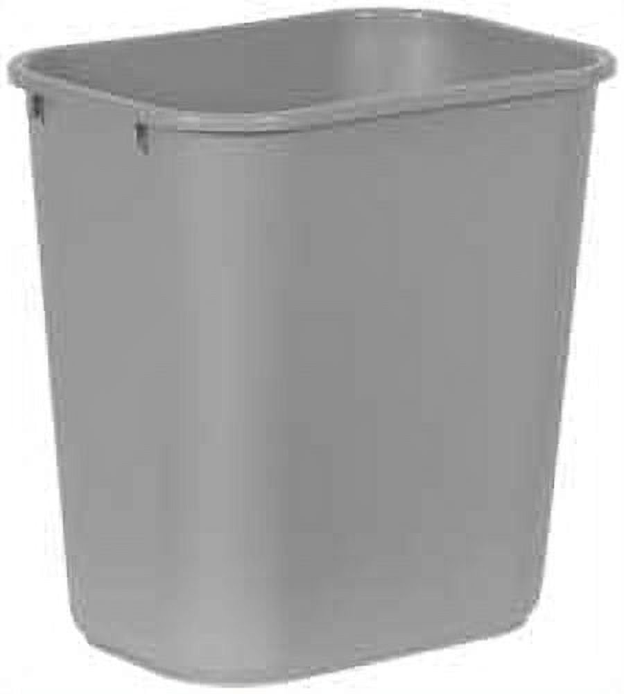 Rubbermaid 28 Qt Rectangle Gray Garbage Can, Polyethylene FG295600GRAY ...