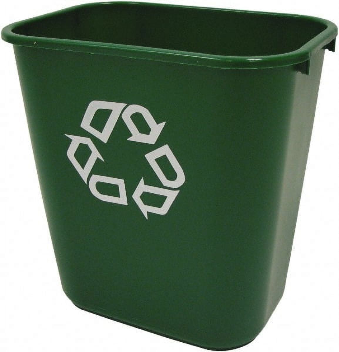 Rubbermaid 28 Qt Green Plastic Rectangular Recycling Garbage Container ...