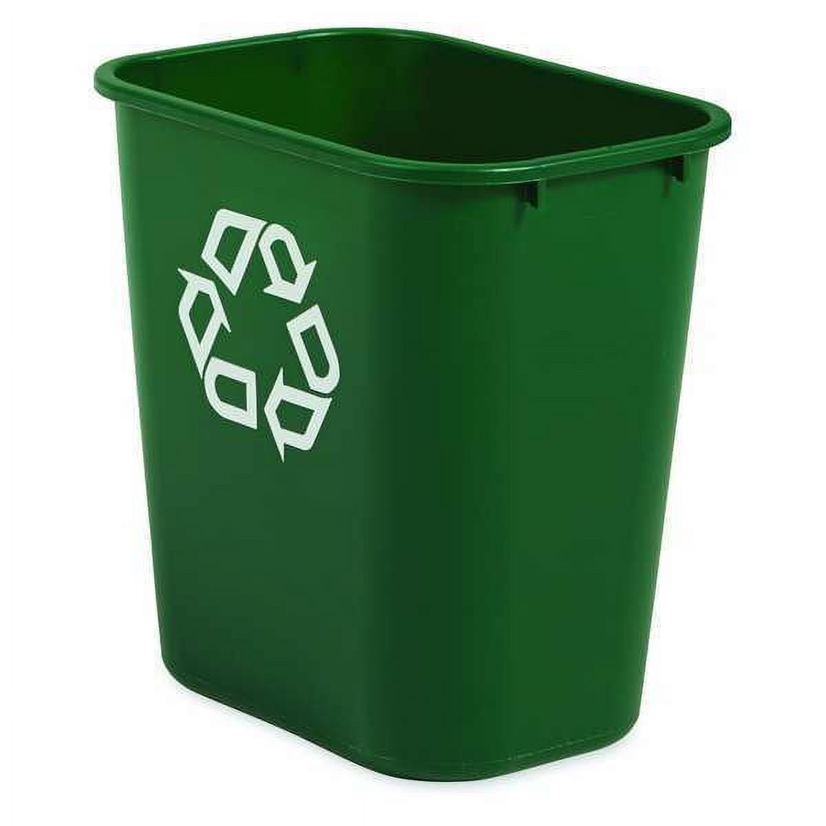 "Rubbermaid Recycling Wastebasket, 7 gal Capacity, Open Top, Green ...