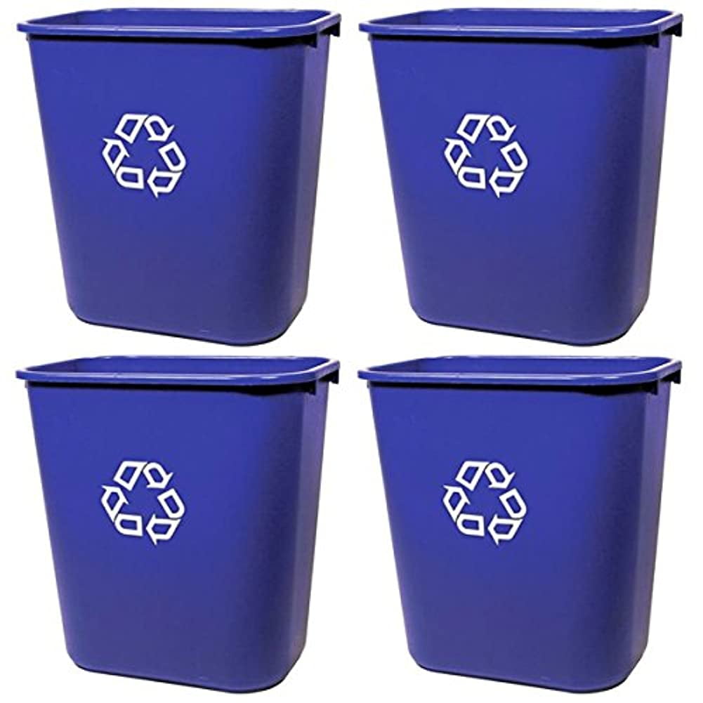 Rubbermaid FG295673 Blue Medium Deskside Recycling Container with ...