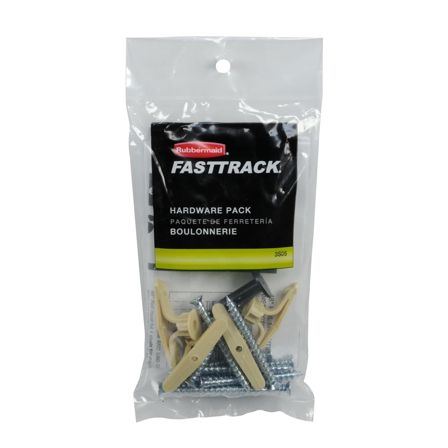Rubbermaid Fast Track Garage Storage Rail Hardware Pack - Walmart ...