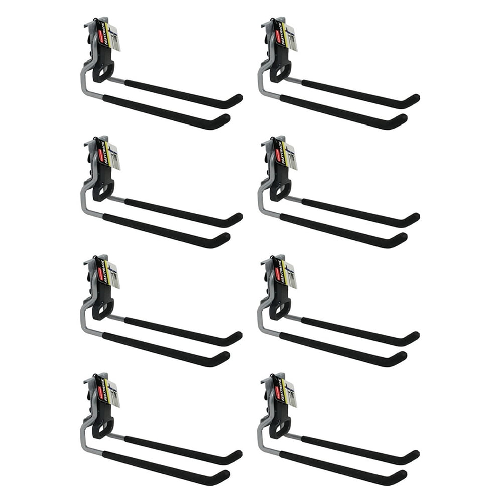 Rubbermaid Garage Storage Multi Hook 8-Pack, Wall Mounted Tool Rail ...