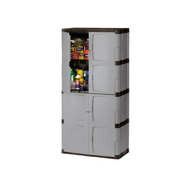 Rubbermaid Full Double Door Vertical 27 Cu.Ft. Garage Storage Cabinet ...