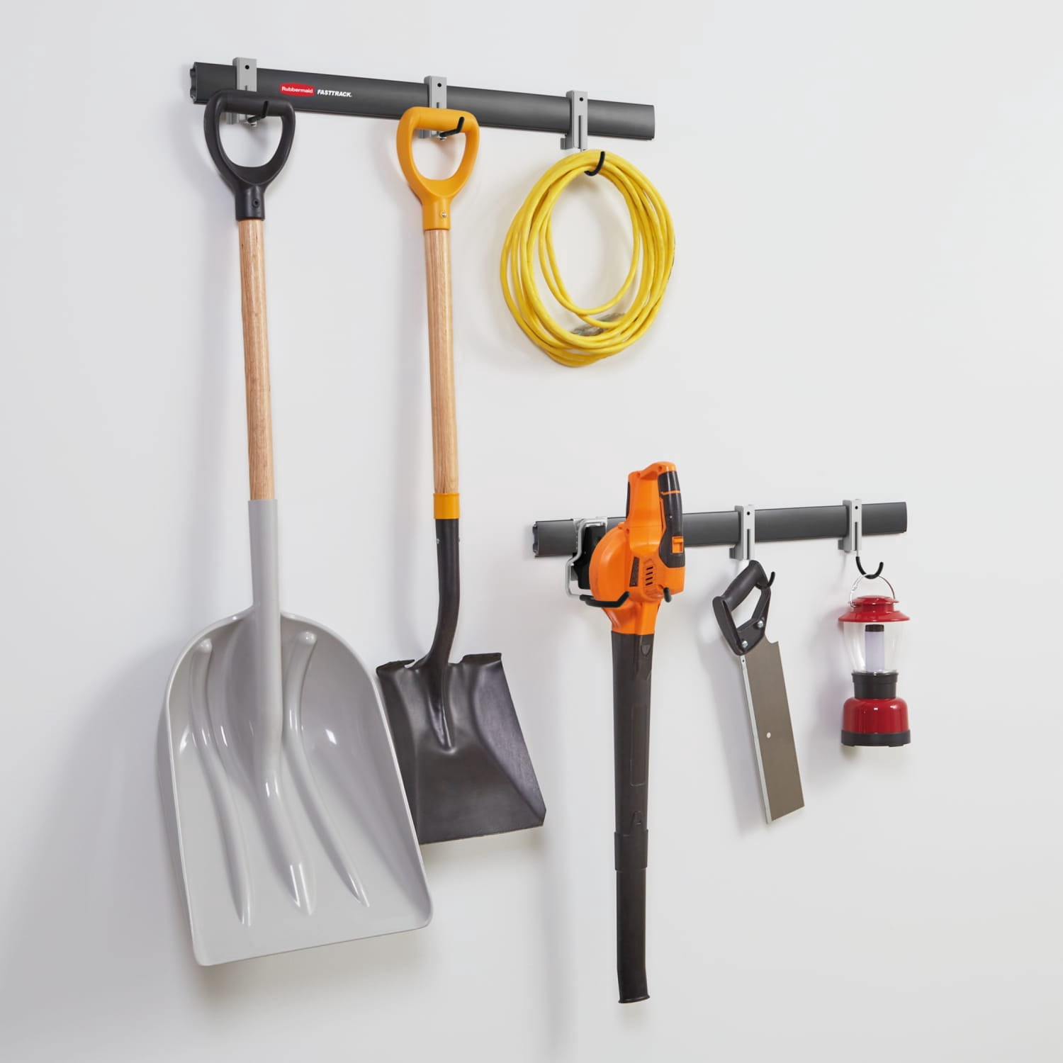 Rubbermaid, Garage Storage Rail System, 8-Piece Small Kit, Black/Grey ...