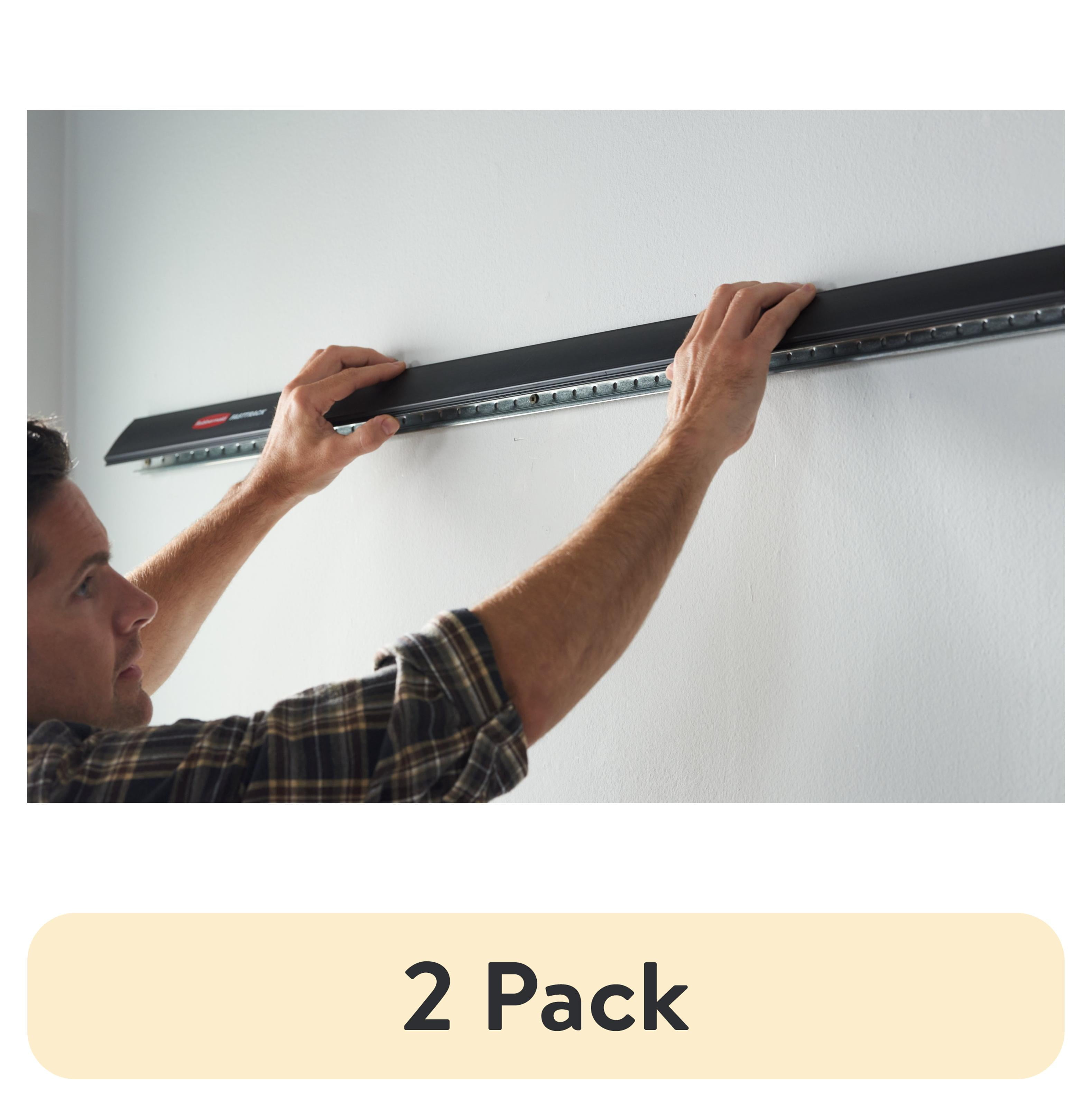 (2 pack) Rubbermaid Garage FastTrack Rail 48 in. Hang Rail, Black ...