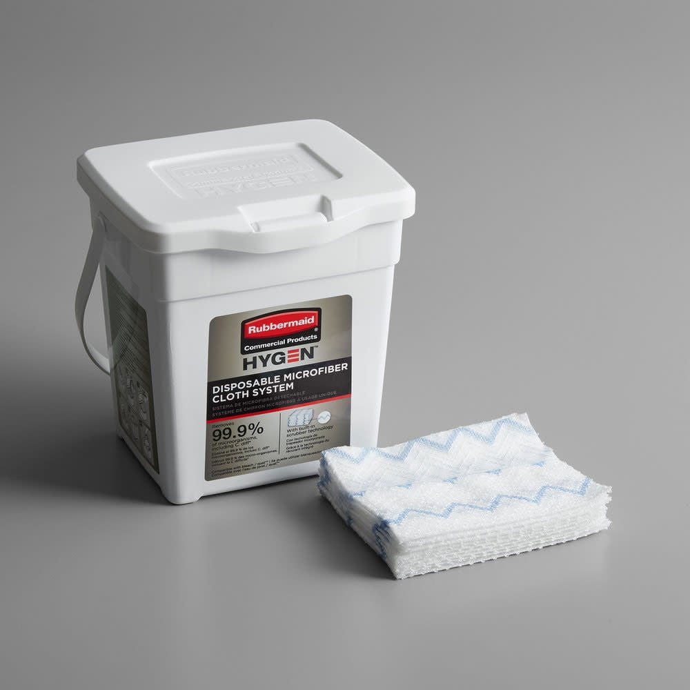Rubbermaid Hygen White Disposable Microfiber Cloth Starter Kit ...