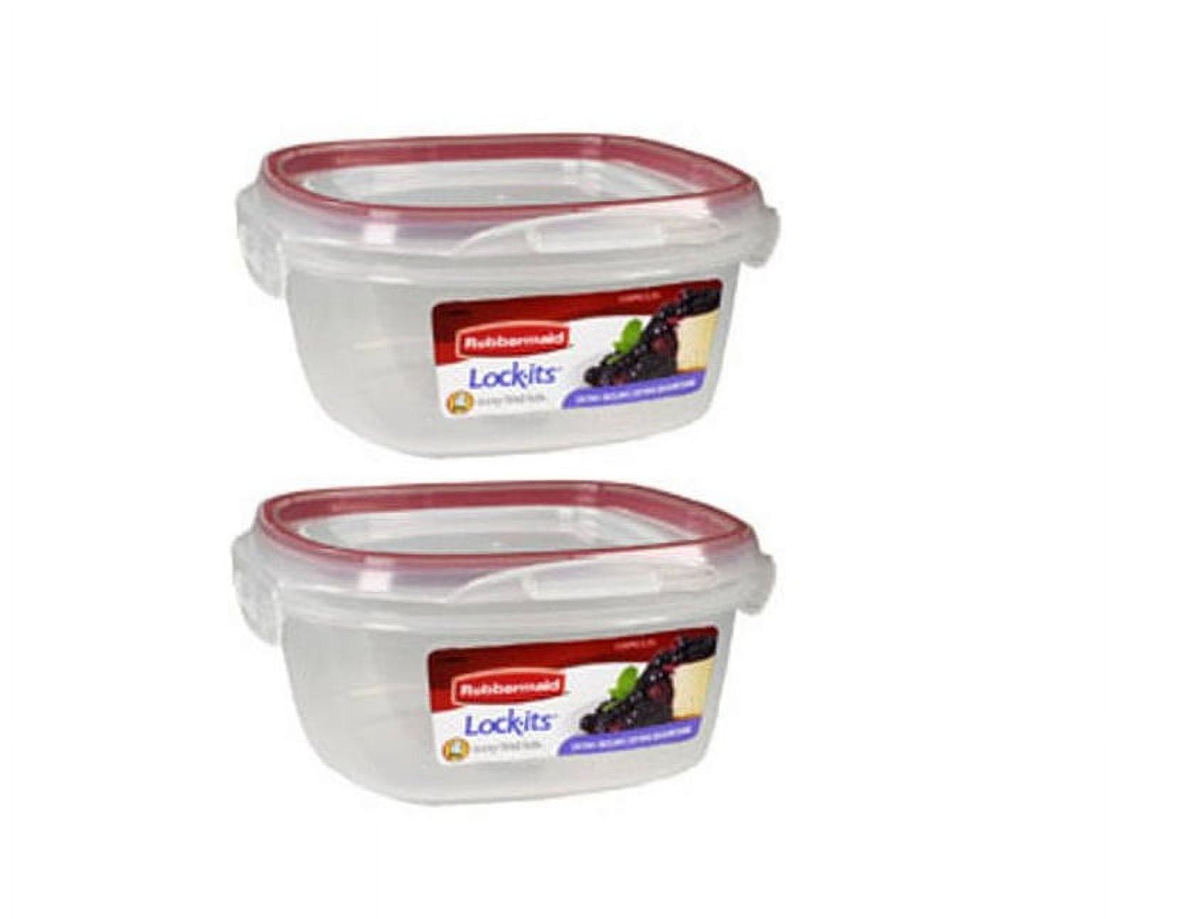 Rubbermaid Lock Its 5 Cup Square Food Storage Container With Lid (Pack ...