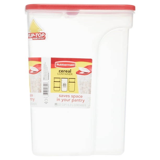 Rubbermaid, Modular Flip-Top Cereal and Food Storage Container, Red, 22 ...