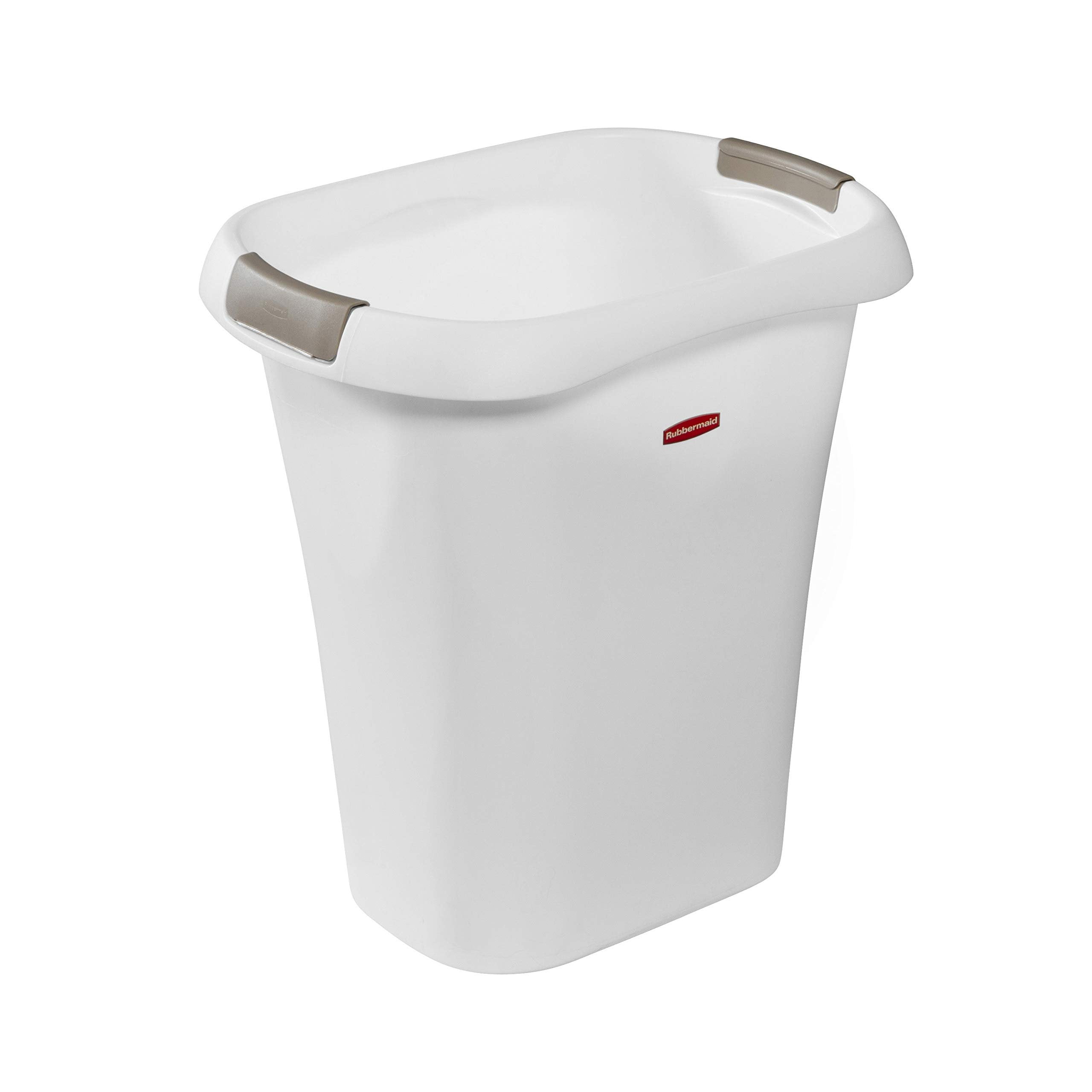 Rubbermaid Open Top White ,Plastic, Waste Basket, 5.3 Gallon Trash Can ...