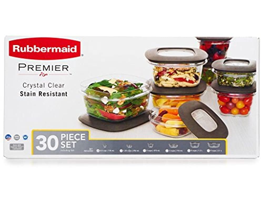 Rubbermaid Premier 30-Piece Set, Stain Resistant, Crystal Clear, Easy ...