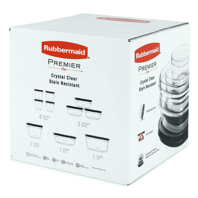Rubbermaid Premier Easy Find Lids Food Storage Containers 20-Piece Set ...
