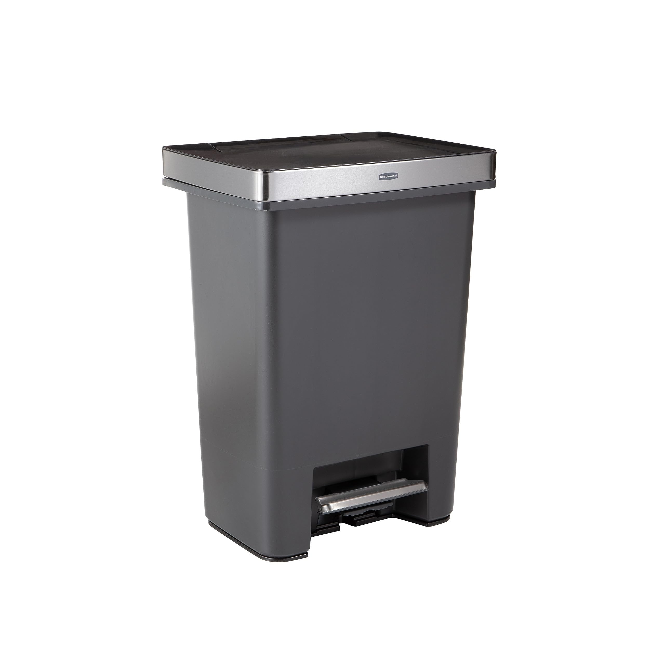 Rubbermaid Premier High-Capacity Step-On Trash Can, 19 Gallon, Single ...